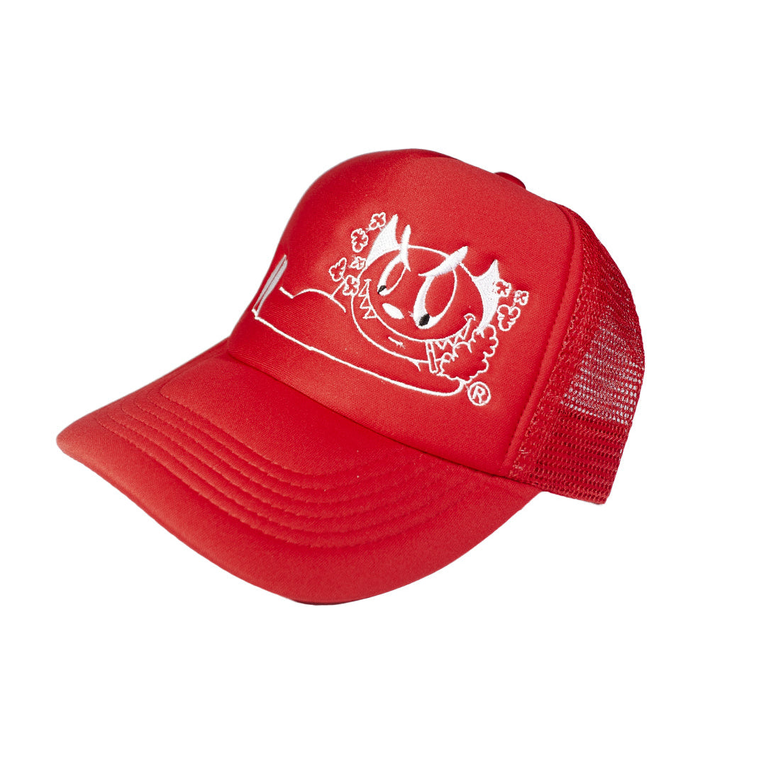 Demi Devil Trucker Hat (Red)