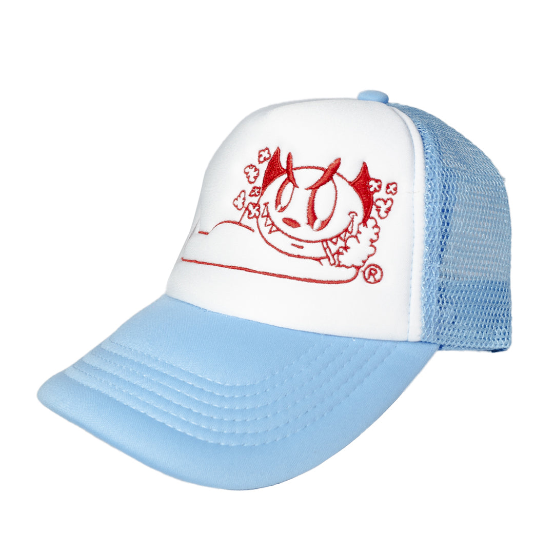 Demi Devil Trucker Hat (Sky Blue)